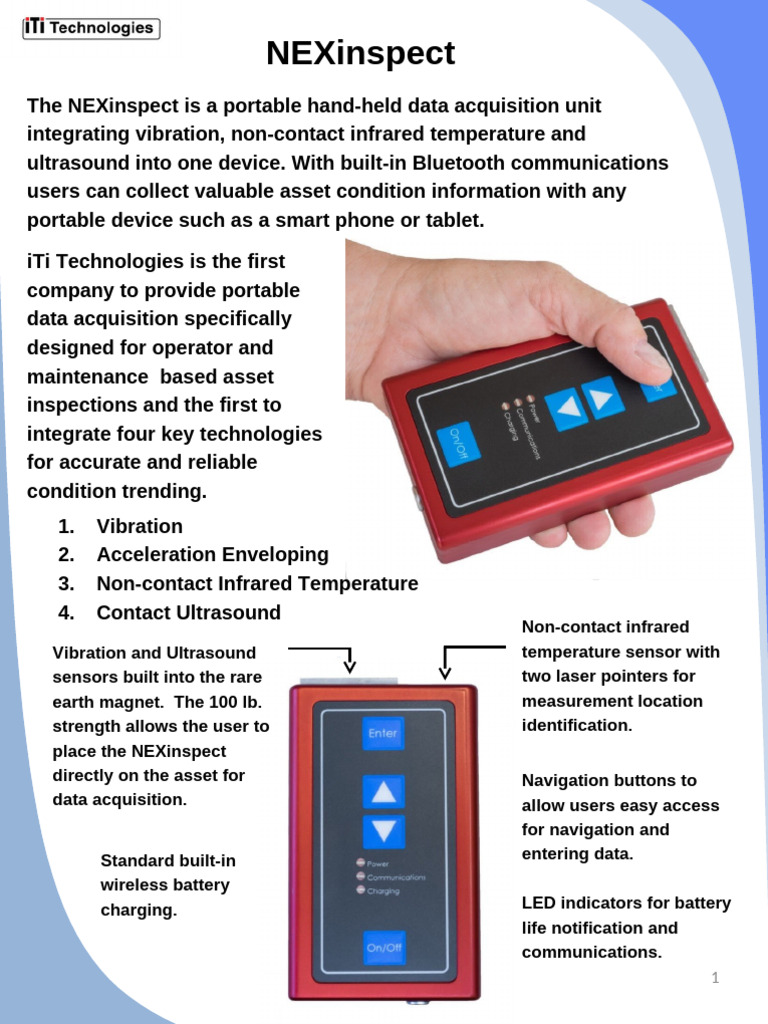 ITi Technologies NEXinspect | PDF | Ultrasound | Sensor