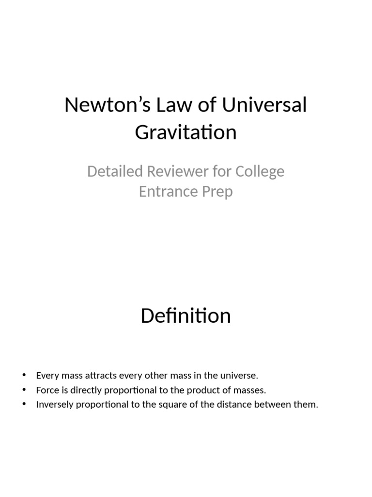 Newton's Universal Gravitation Explained | PDF