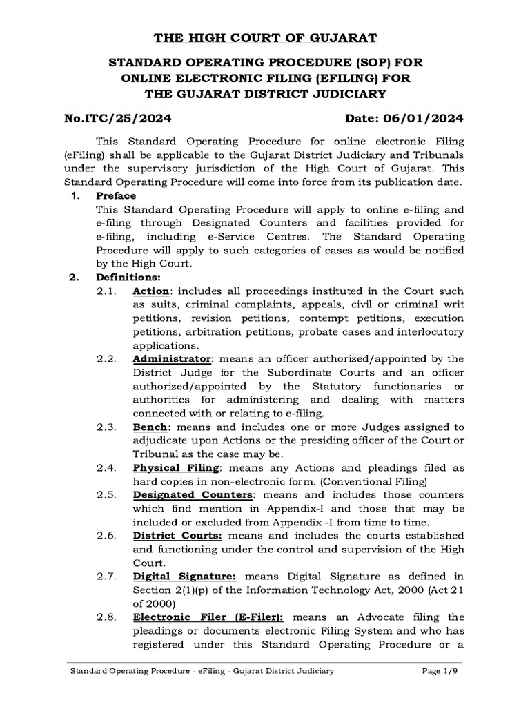 eFiling SOP for Gujarat District Judiciary | PDF | Optical Character ...