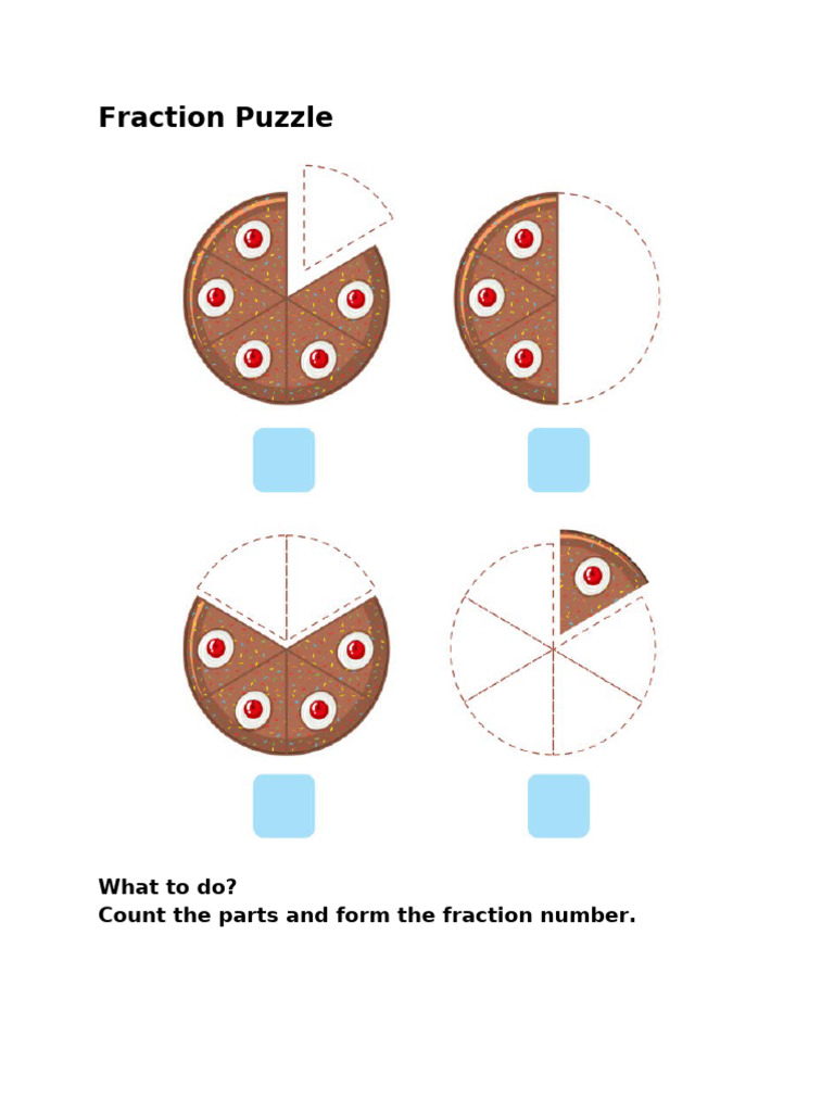 Fraction Puzzle: Count and Form Fractions | PDF
