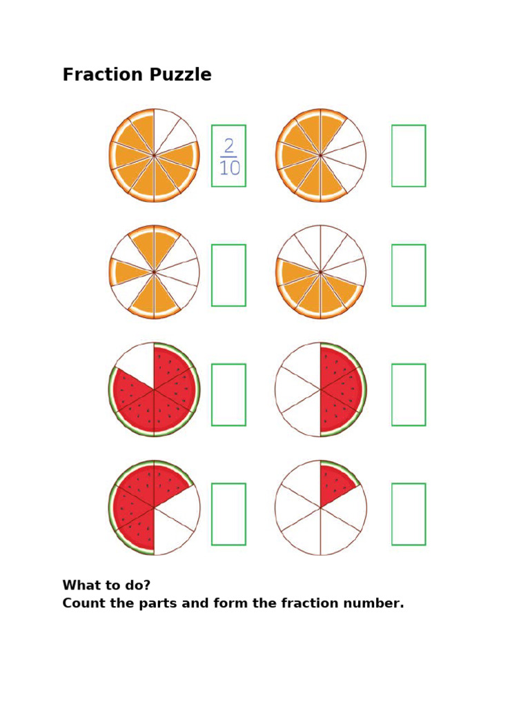 Fractions III Numeracy Puzzle in Eng | PDF