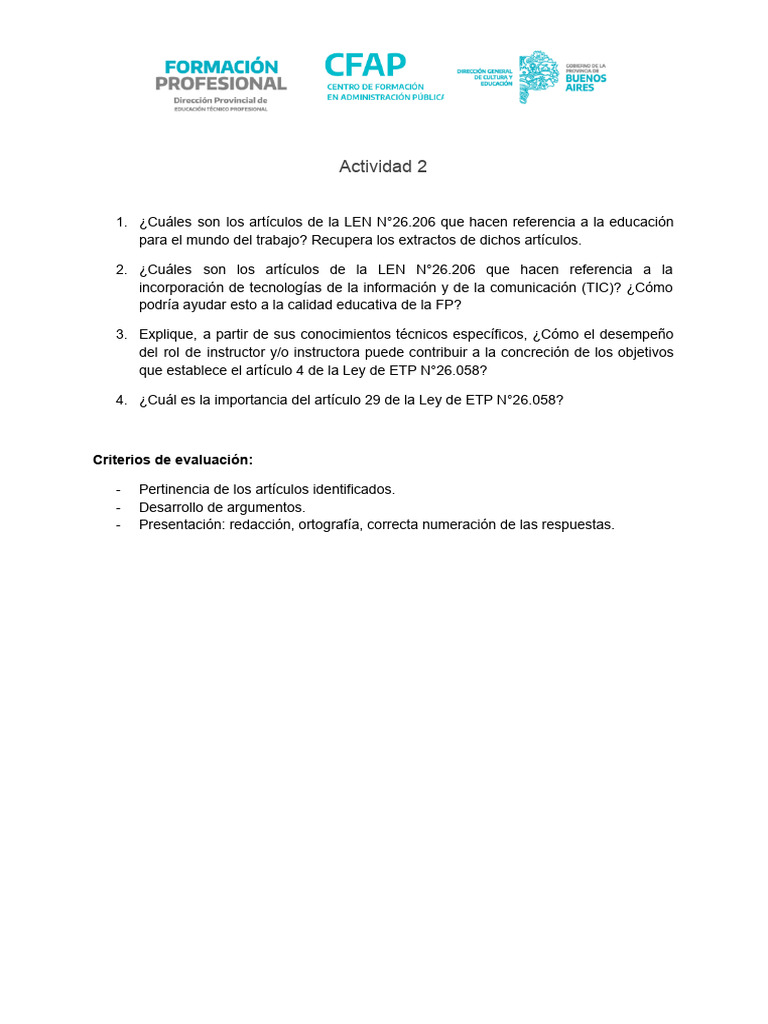 Actividad 2 - Consigna | PDF