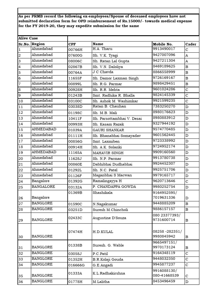 OPD Reimbursement Declaration Form - 07022020 | PDF