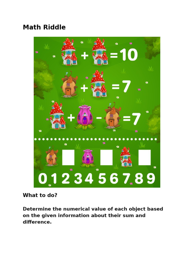 Math Riddles VI Numeracy Puzzle in Eng | PDF