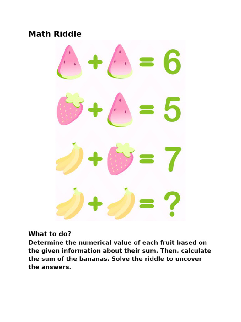 Math Riddles XVI Numeracy Puzzle in Eng | PDF