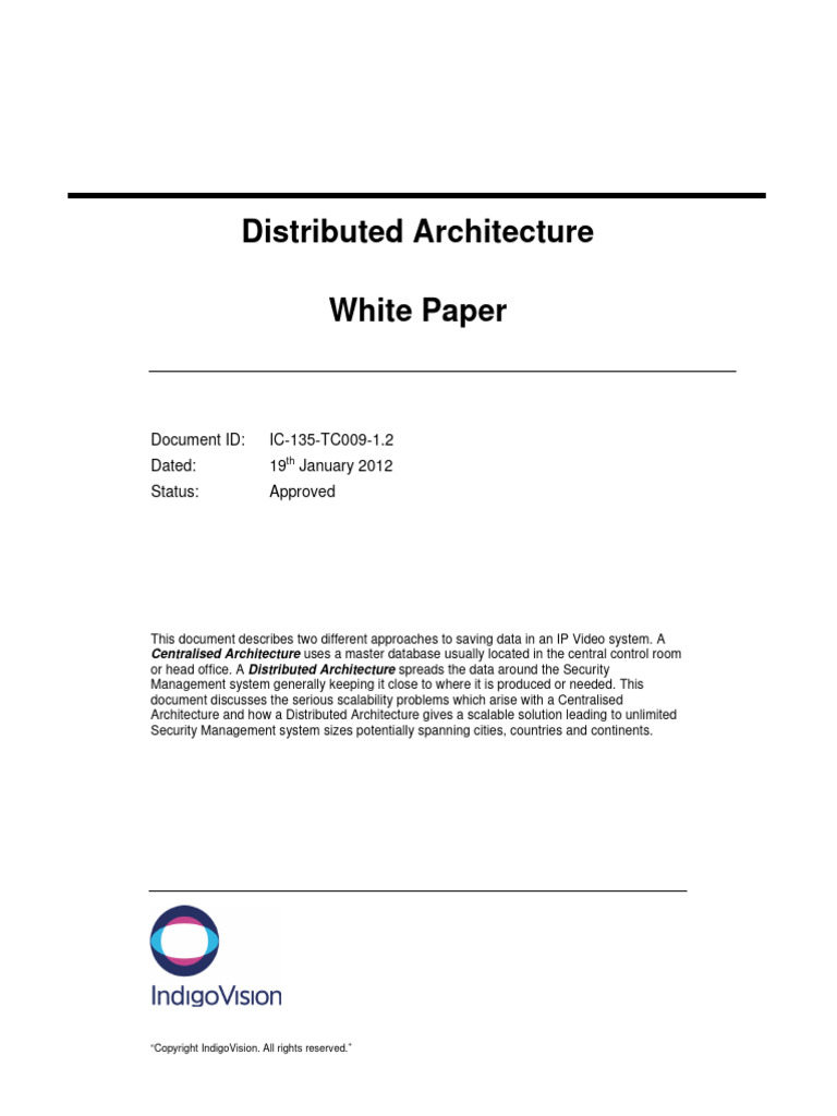 Distributed Architecture White Paper | PDF | Computer Network | Databases