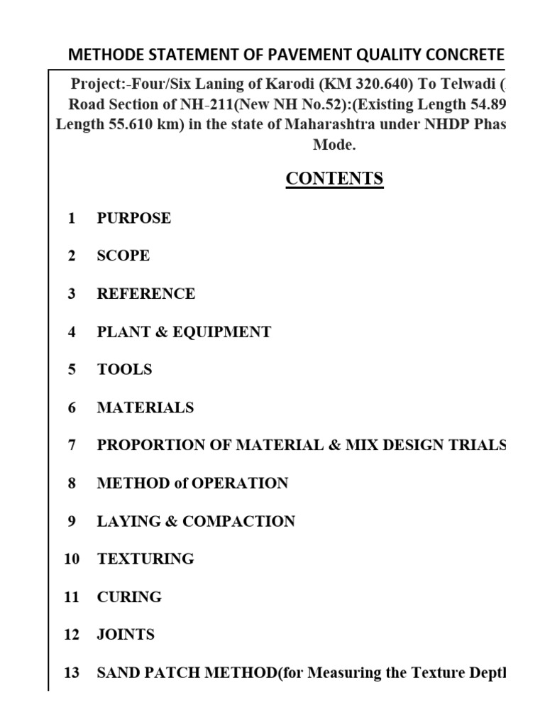 PQC Methodology | PDF | Concrete | Road Surface