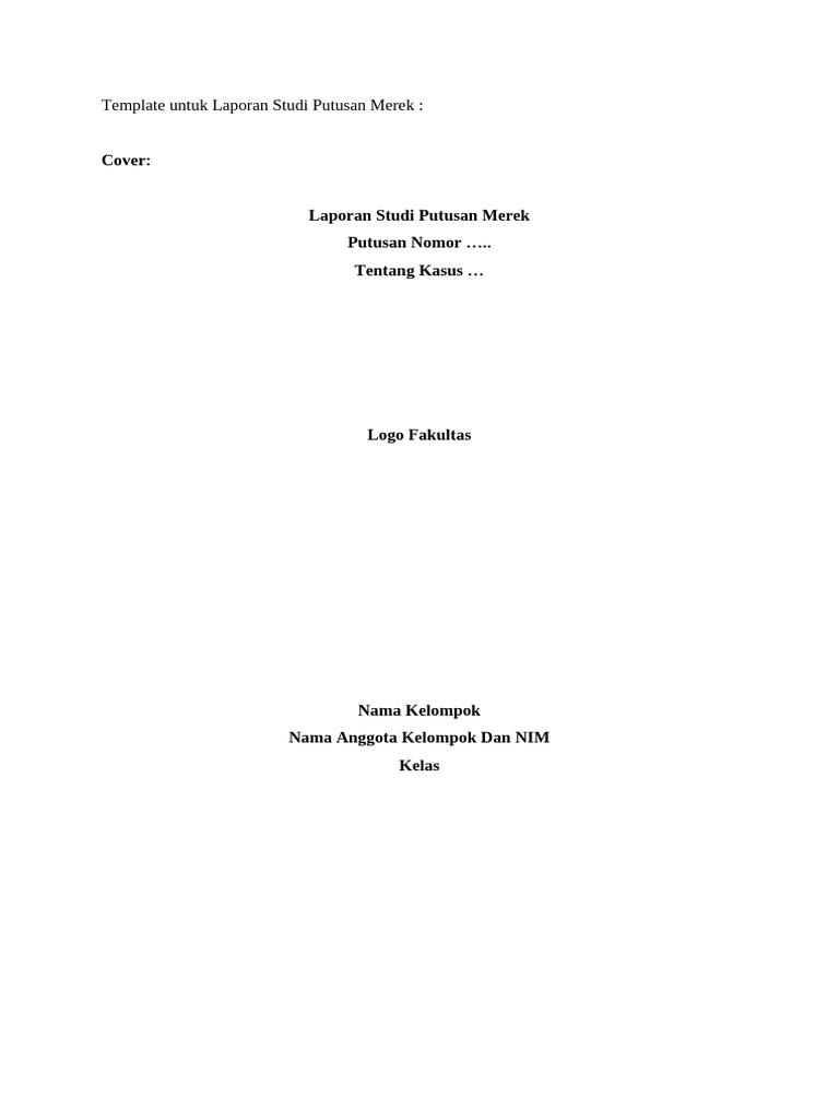 Template Studi Putusan Merek | PDF