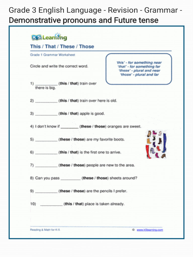 Demonstrative Pronouns and Future Tense | PDF