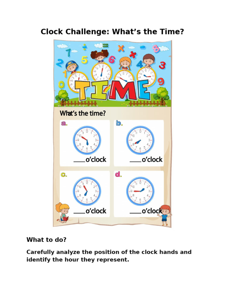 Time II Numeracy Puzzle in Eng | PDF