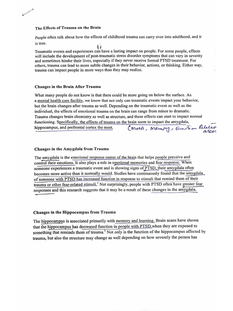 Effects of Trauma | PDF