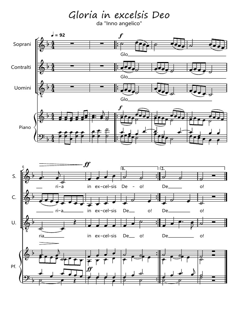 Gloria in Excelsis Deo Sheet Music | PDF