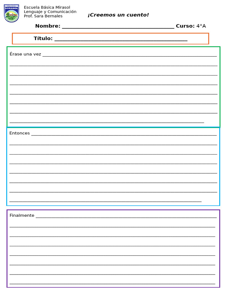 Plantilla para Crear un Cuento Infantil | PDF