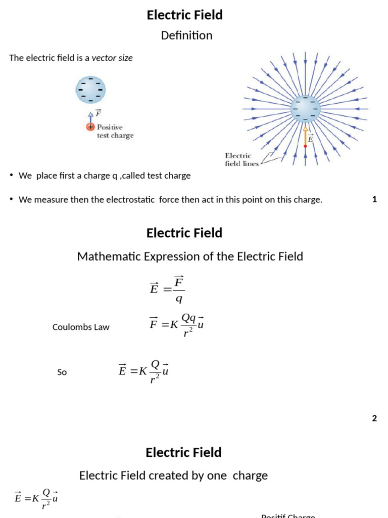 2 Diapo Electrostatic Field | PDF | Electric Field | Physics