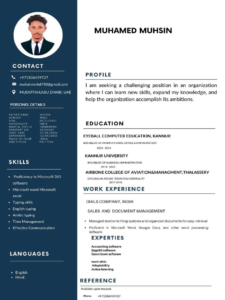 Resume Muhamed Muhsin | PDF