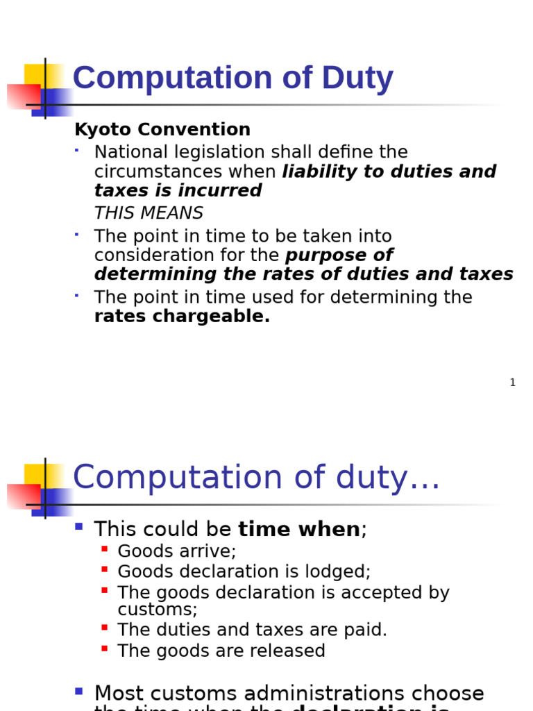 Computation of Duty and Entry of Import | PDF | Dumping (Pricing Policy) | Taxes