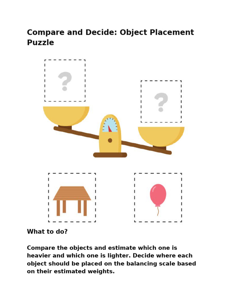 Comparison II Numeracy Puzzle in Eng | PDF