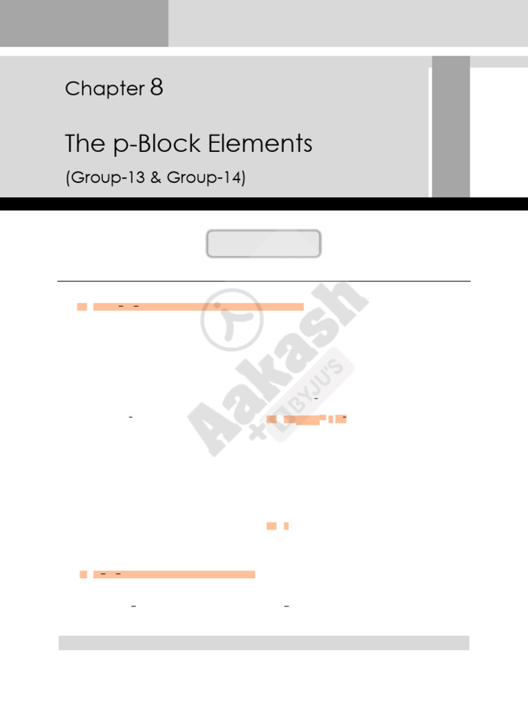 p-Block Elements: Group 13 & 14 Questions | PDF | Physical Sciences ...