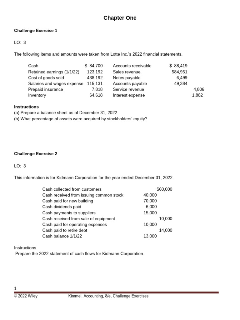 Kimmel Accounting 8e CE Ch01 Introduction-To-Financial-Statements | PDF