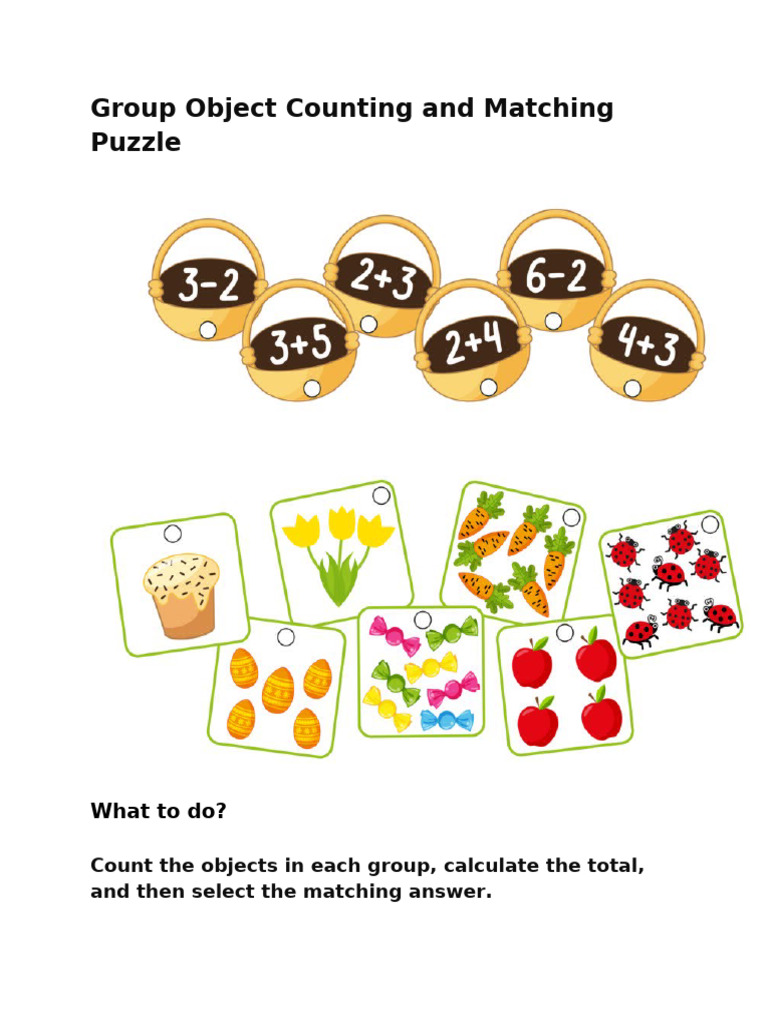 Matching Puzzle I Numeracy Puzzle in Eng | PDF
