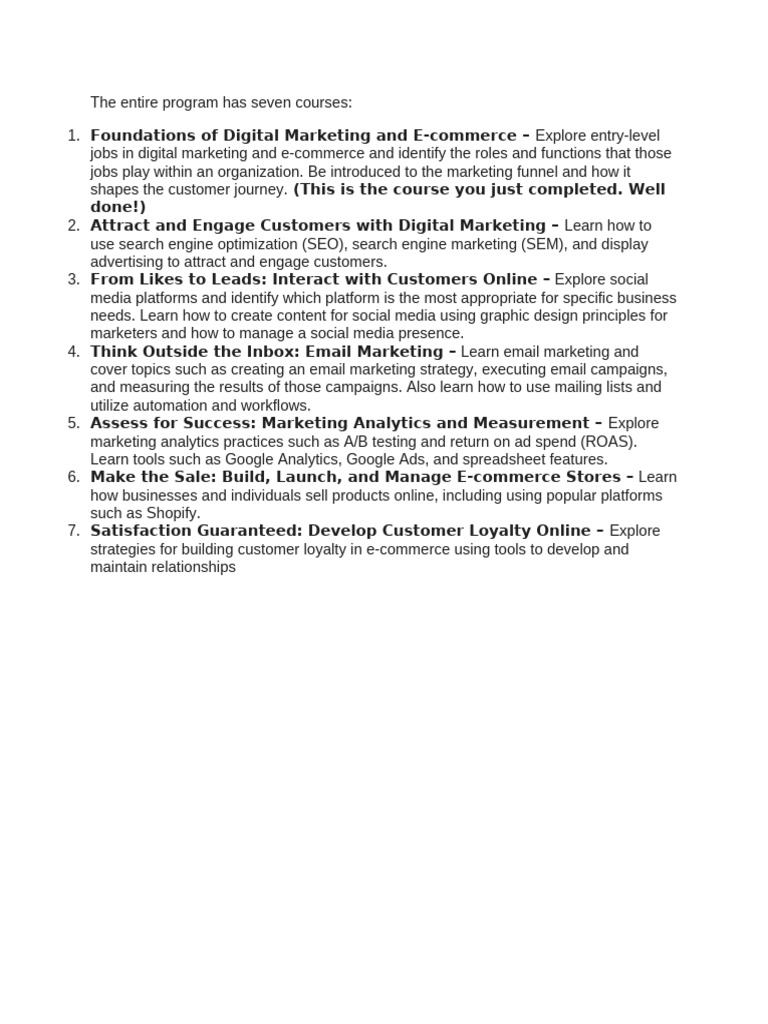 Getting Started With Course 2 | PDF