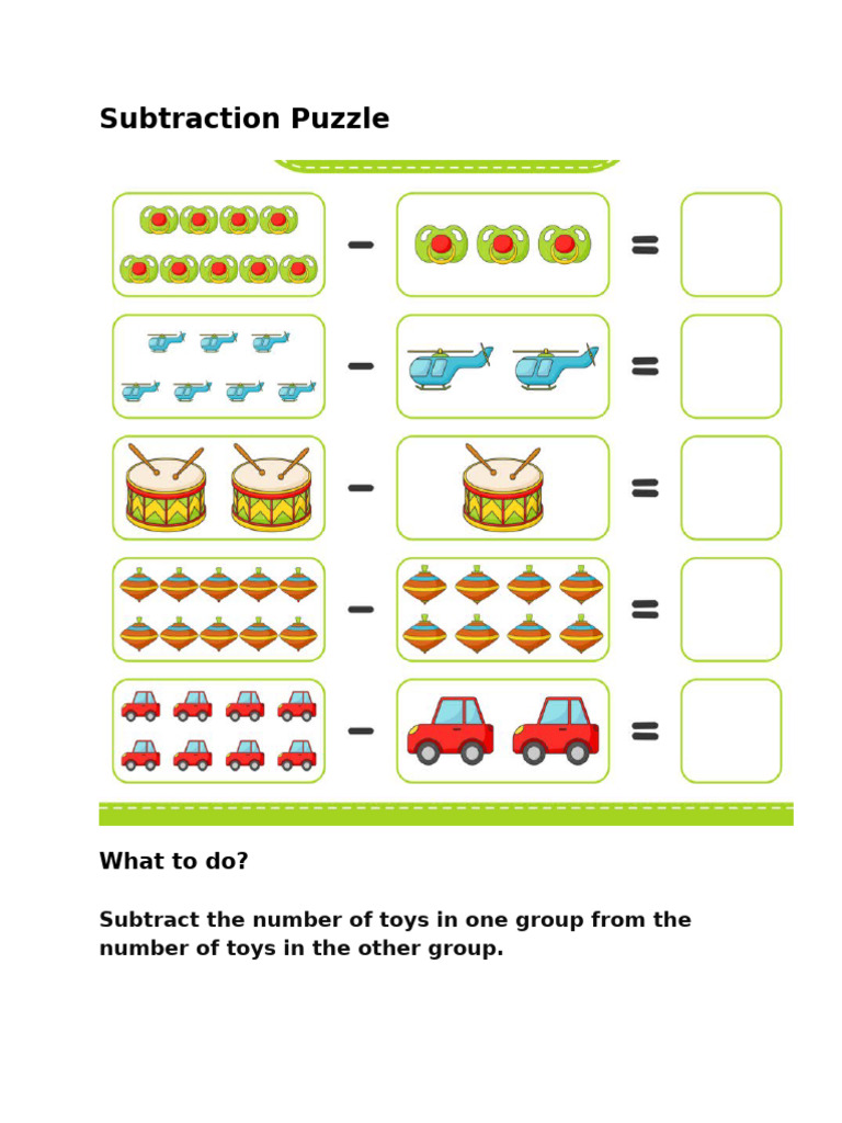 Subtraction II Numeracy Puzzle in Eng | PDF