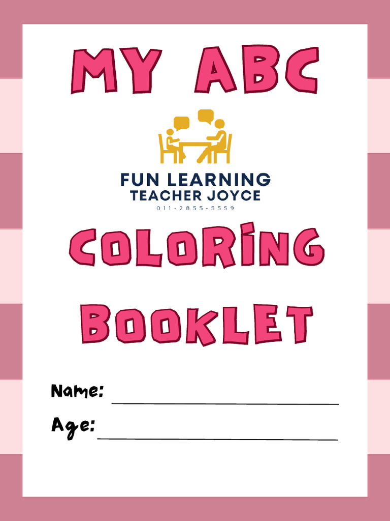 My ABC Coloring Booklet Worksheet in Pink Cute Style | PDF