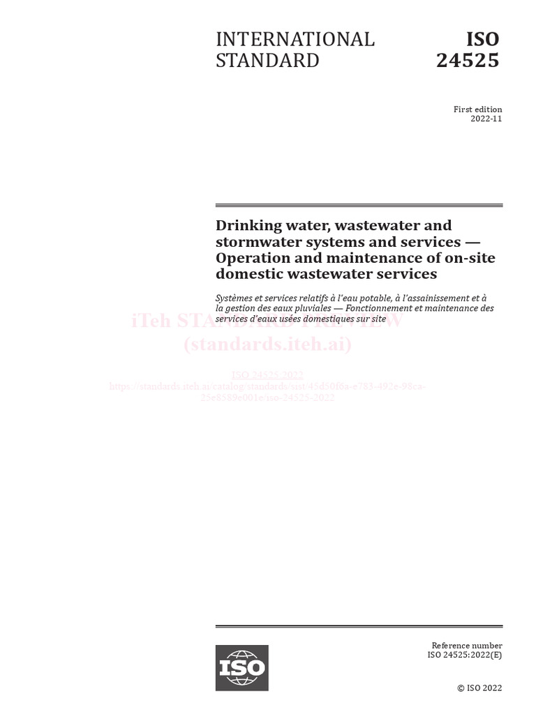 ISO 24525: Domestic Wastewater Standards | PDF | Sewage Treatment ...