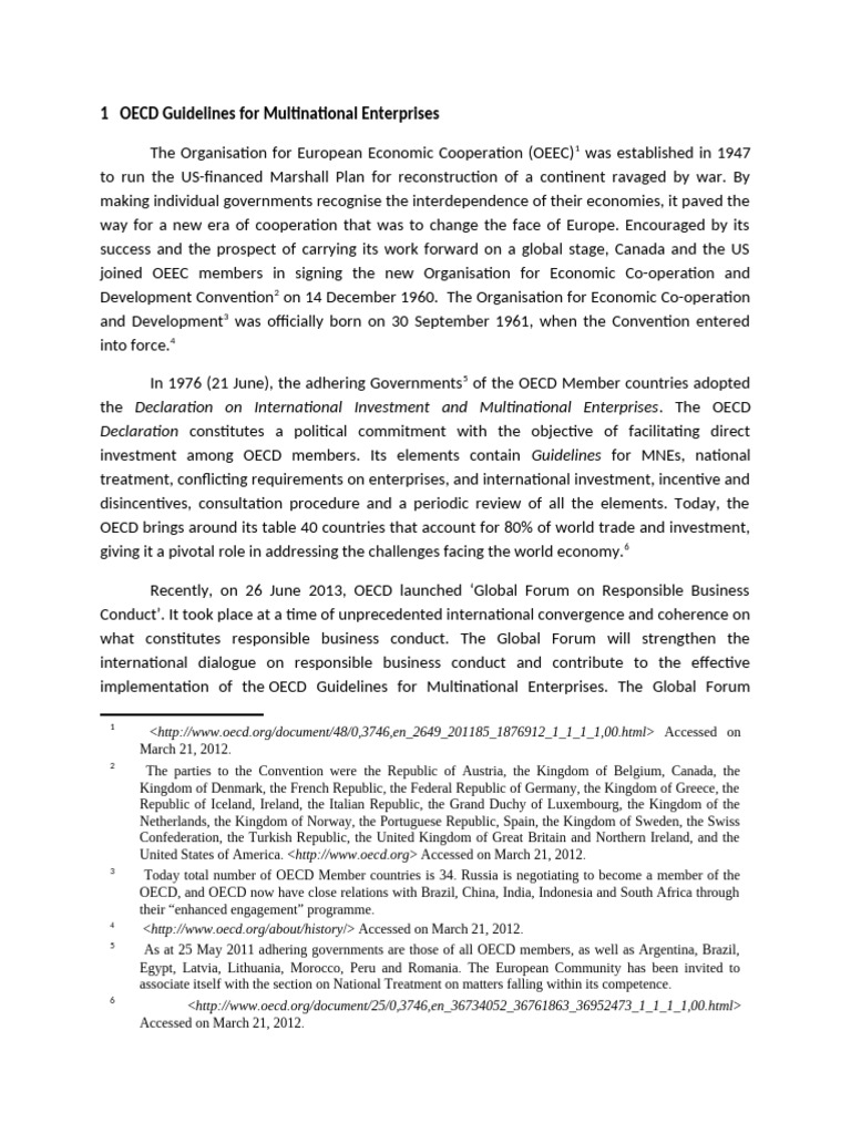OECD Guidelines For Multinational Enterprises | PDF | Human Rights ...