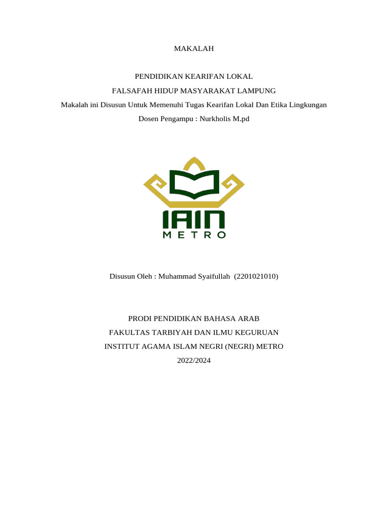 Makalah Kearifan Lokal | PDF