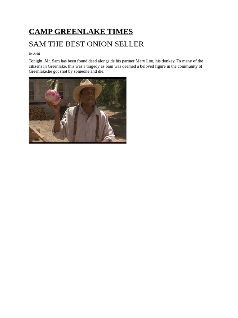 Tragic Death of Sam the Onion Seller | PDF