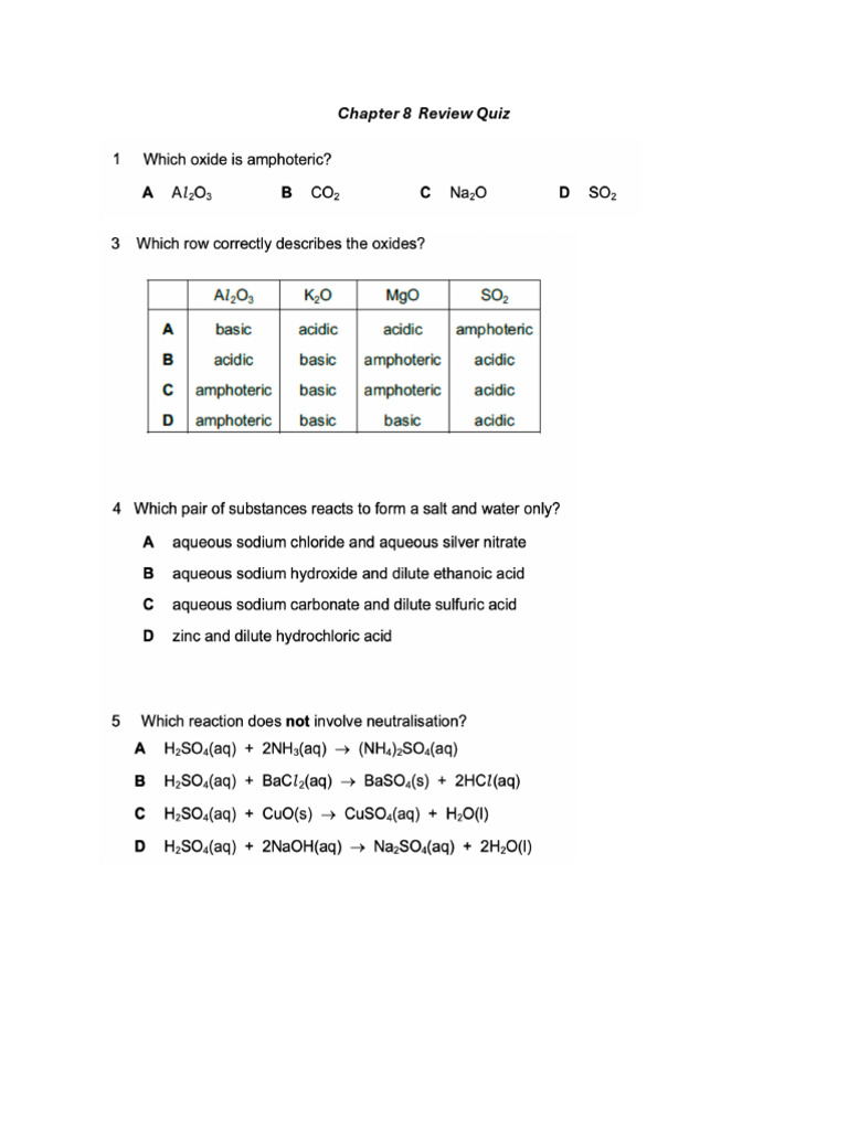Ap Chem Chapter 8 Review | PDF