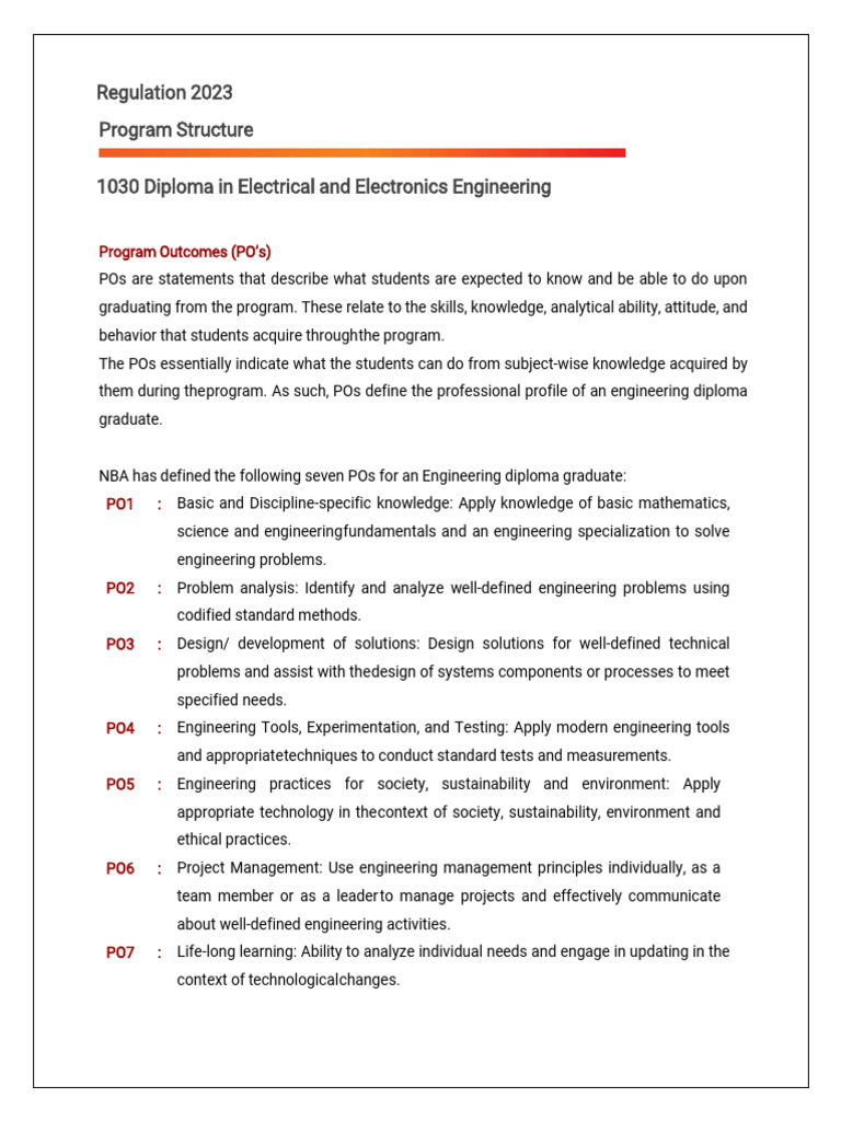 DEEE Course Structure and Duration | PDF | Engineering | Knowledge