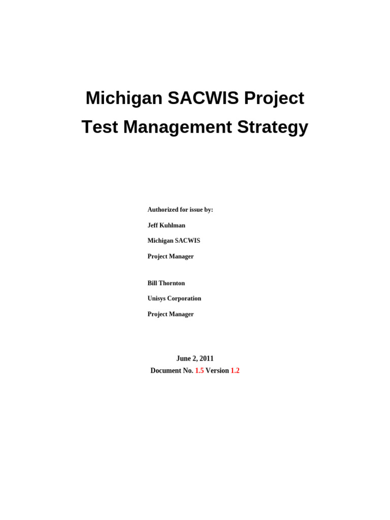 Test Management Strategy FINAL | PDF | Software Testing | Unit Testing