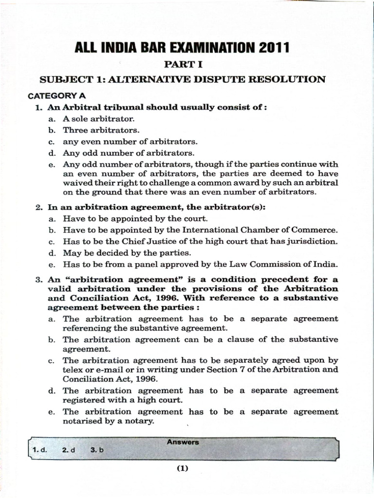 Aibe Examination Book | PDF