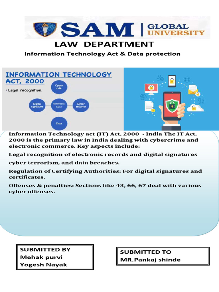 LAW DEPARTMENT Information Technology Act | PDF