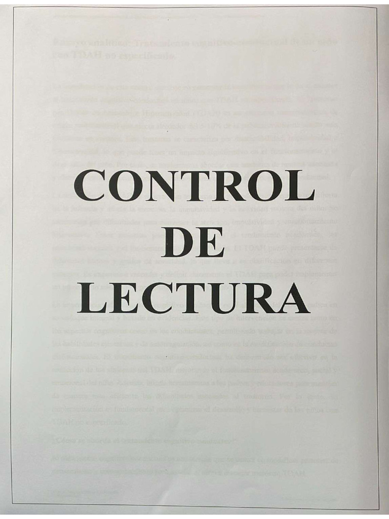 Control de Lectura | PDF