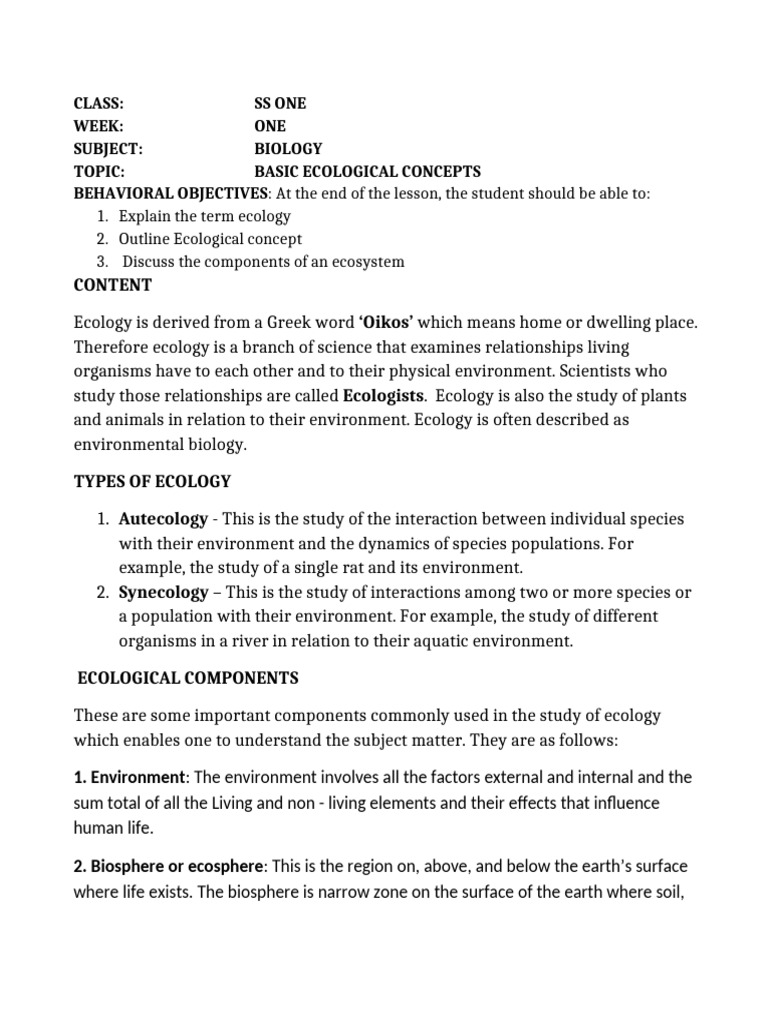 9b0271d6~BIO SS 1 WK 1 2025 | PDF | Ecosystem | Ecology