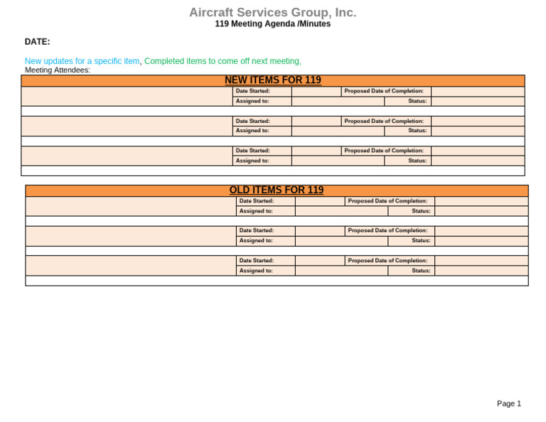 Meeting Agenda Template | PDF
