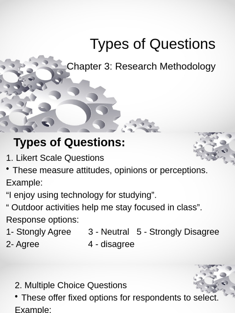 Types of Questionnaire Questions | PDF