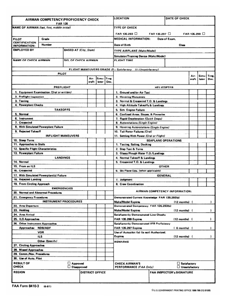 Faa Form 8410-1 | PDF