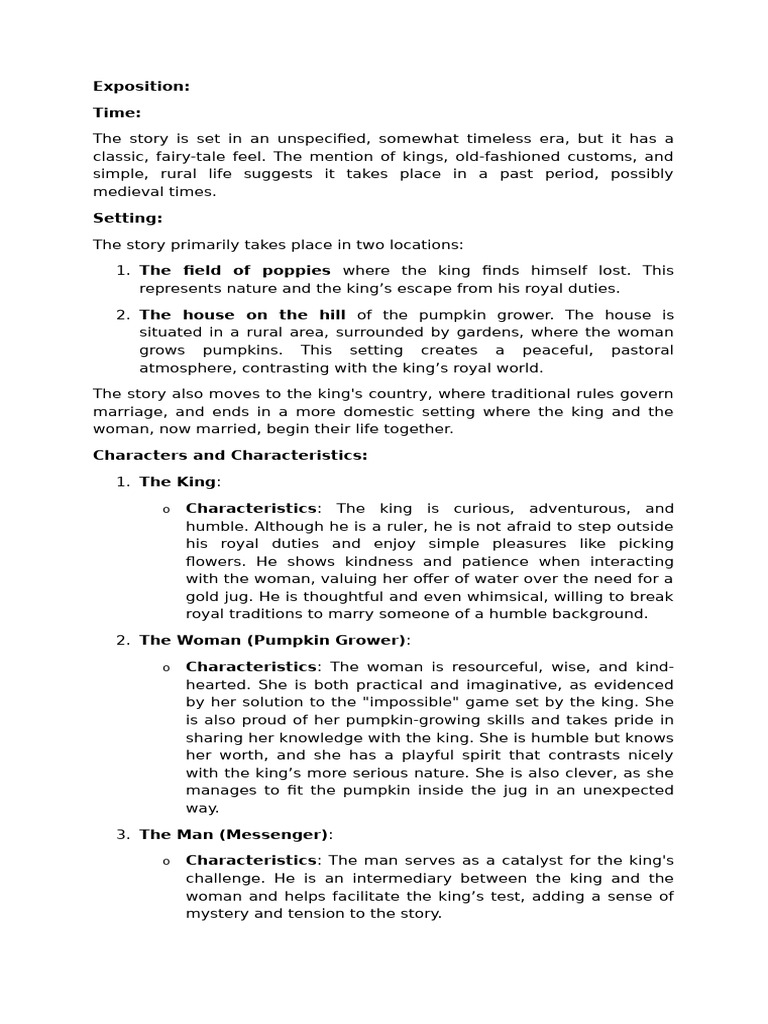 Plot Diagram of The Pumpkin Jug | PDF | Psychology