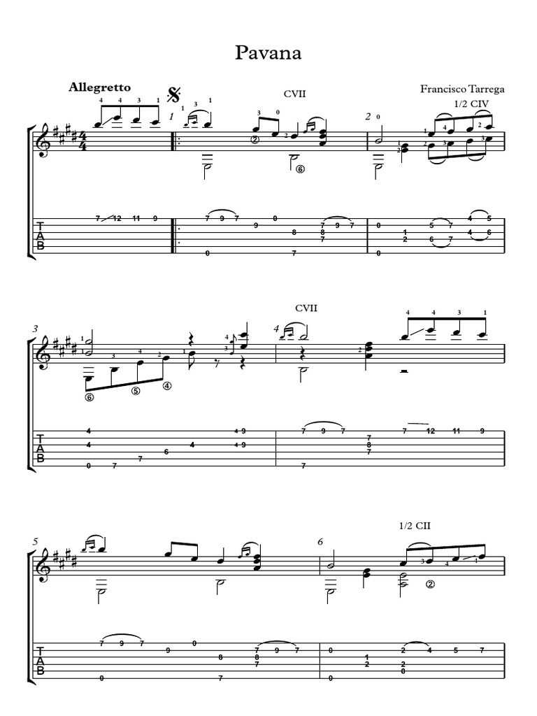 Pavana Tarrega Tab Full SC 64a29c13ca7fe | PDF
