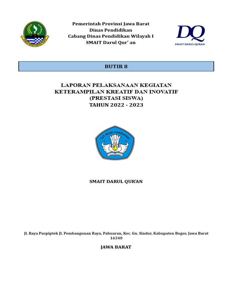 8.2. Laporan Kegiatan Keterampilan Kreatif Dan Inovatif (Prestasi Siswa) | PDF