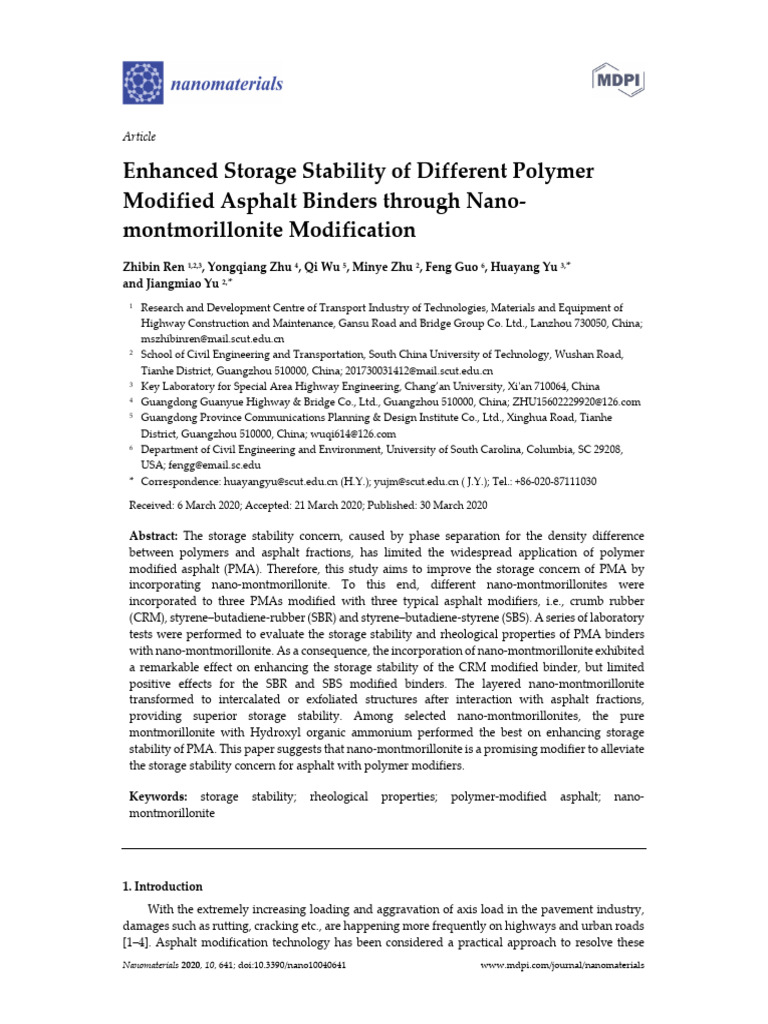 Enhanced Storage Stability of Different Polymer Mo | PDF ...