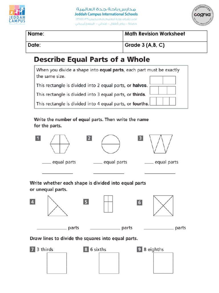 Gr3 Math Revision Worksheet-1 2 | PDF