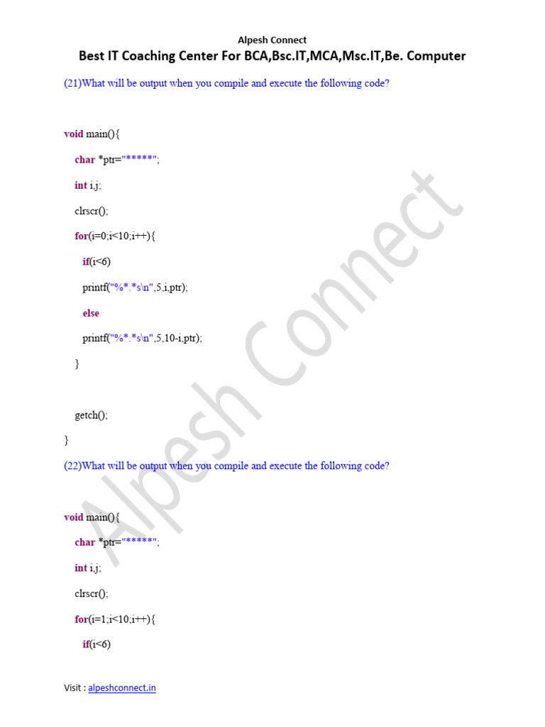 C Aptitude Test Solution 4 | PDF | Computer Engineering | Software ...