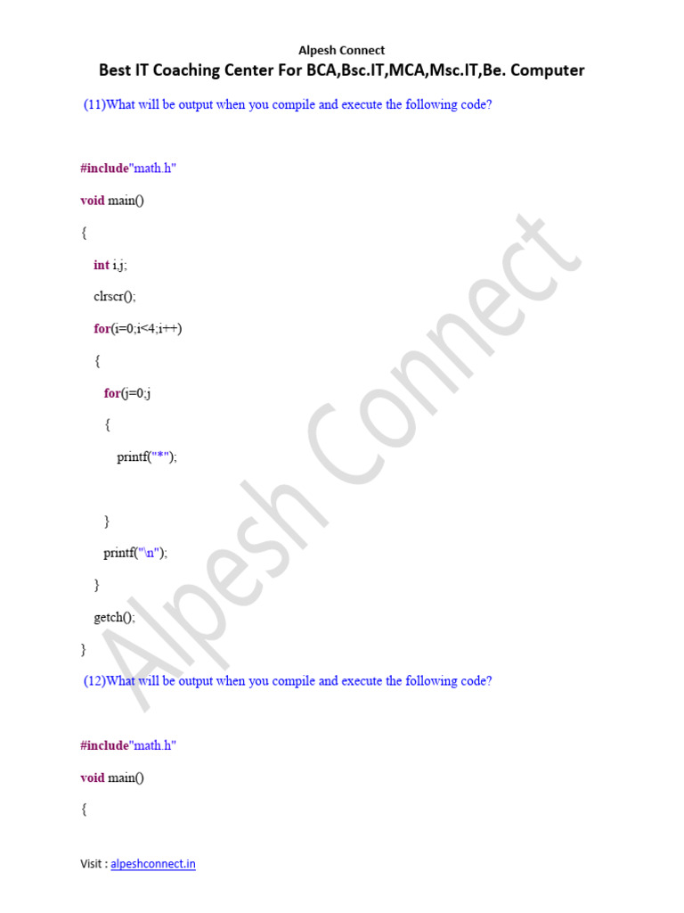 C Aptitude Test Solution 3 | PDF | Computer Programming | Software ...