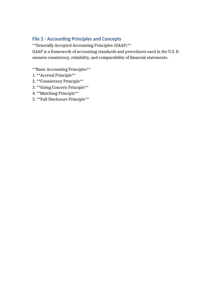 File 2 - Accounting Principles and Concepts | PDF
