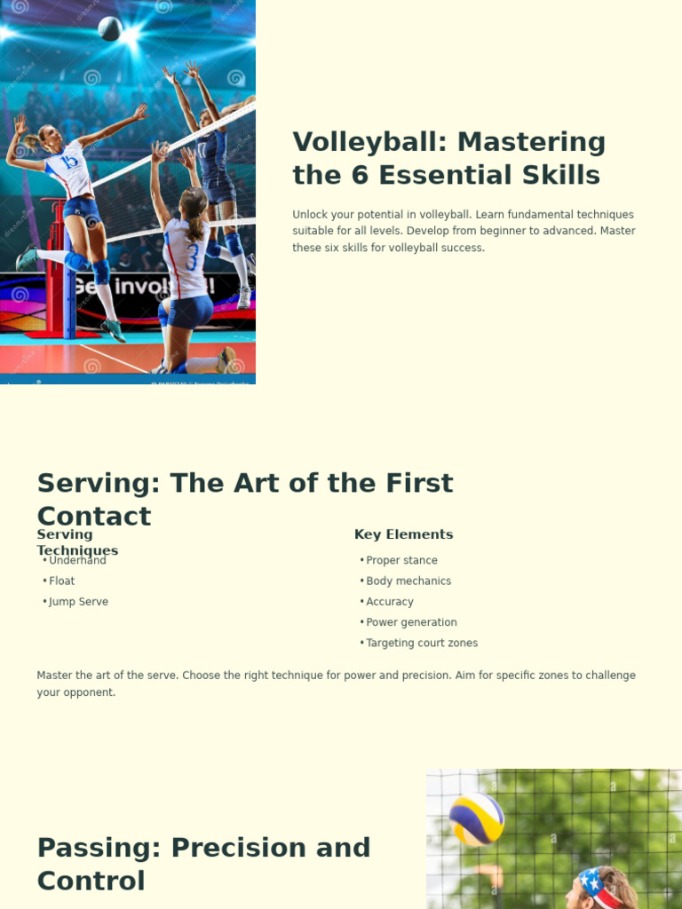 Master Volleyball: 6 Essential Skills | PDF | Volleyball | Athletic Sports